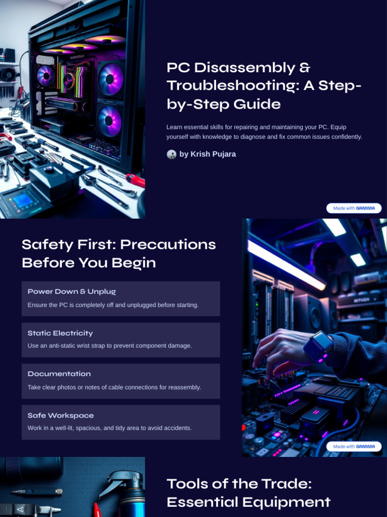 PC Disassembly and Troubleshooting A Step by Step Guide | PDF ...