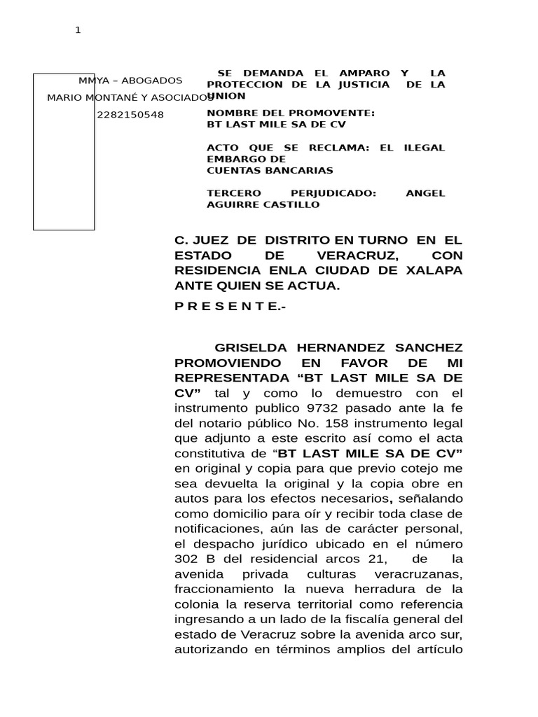 amparo indirecto | PDF | Demanda judicial | Constitución