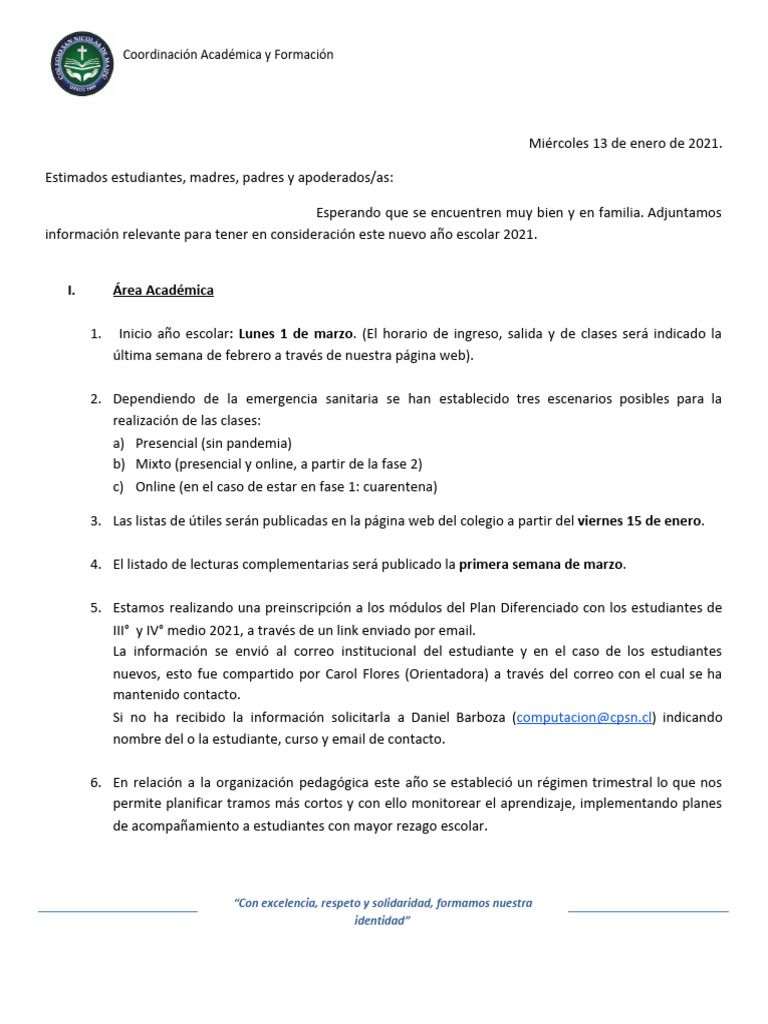 Comunicado #1-2021 | PDF