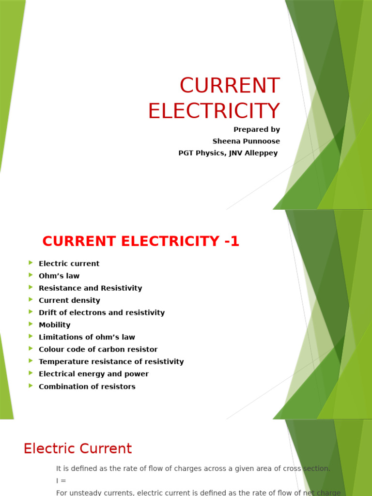 Current Electricity - 1developed | PDF | Electric Current | Electrical ...
