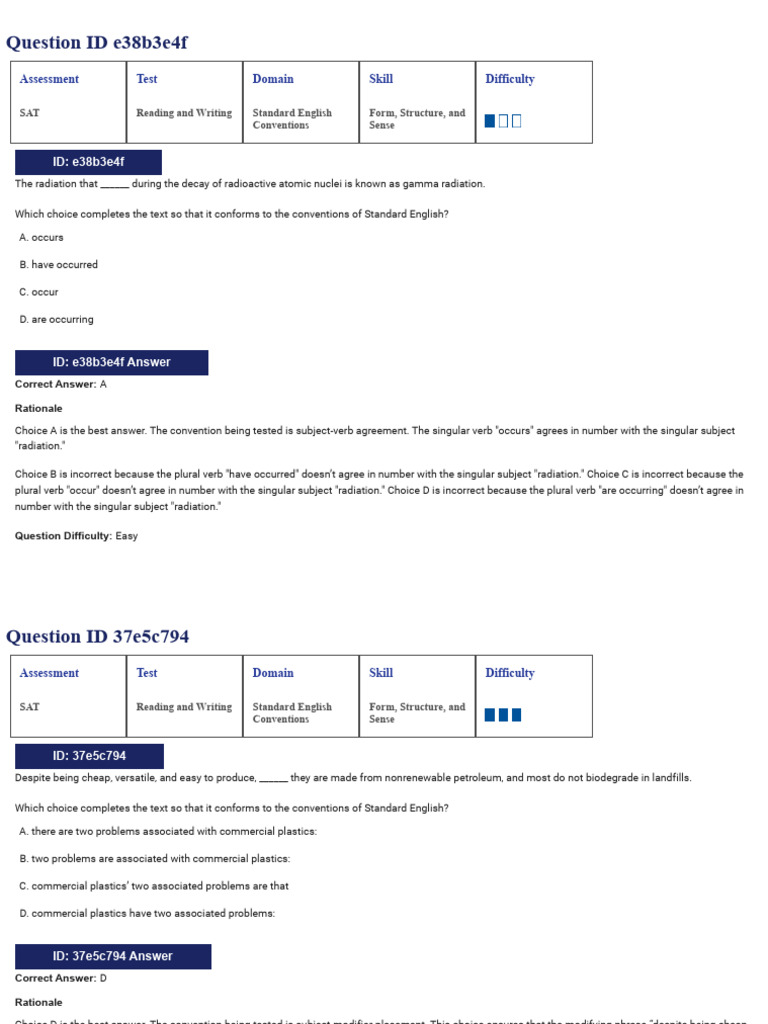 Form, Structure, And Sense All of Them With Answers | PDF | Grammatical ...