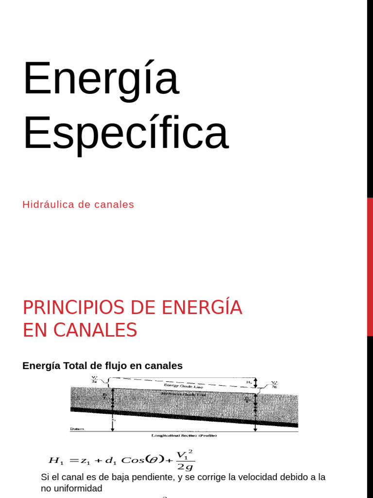 Energía Específica en Canales Hidráulicos | PDF | Ingeniería Química ...