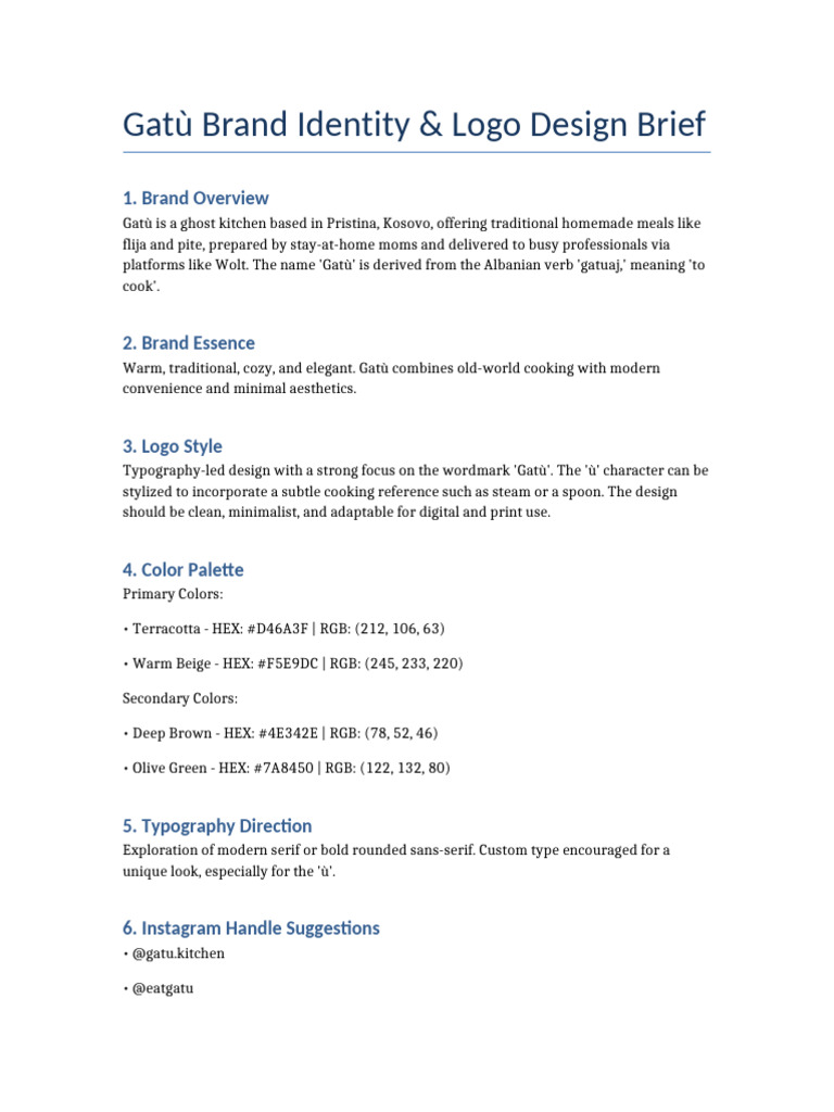 Gatu Brand Identity Brief | PDF