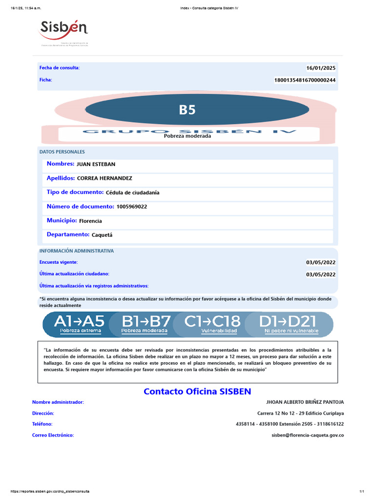 Index - Consulta Categoria Sisbén IV | PDF