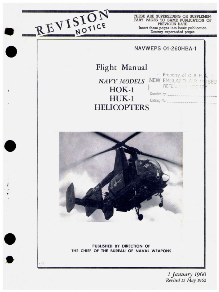 Kaman HOK-1 and HUK-1 Flight Manual | PDF