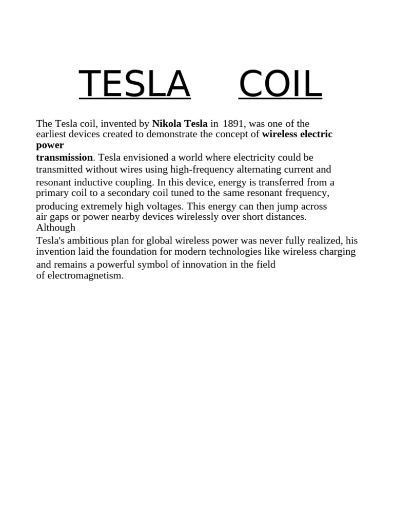 Tesla Coil | PDF