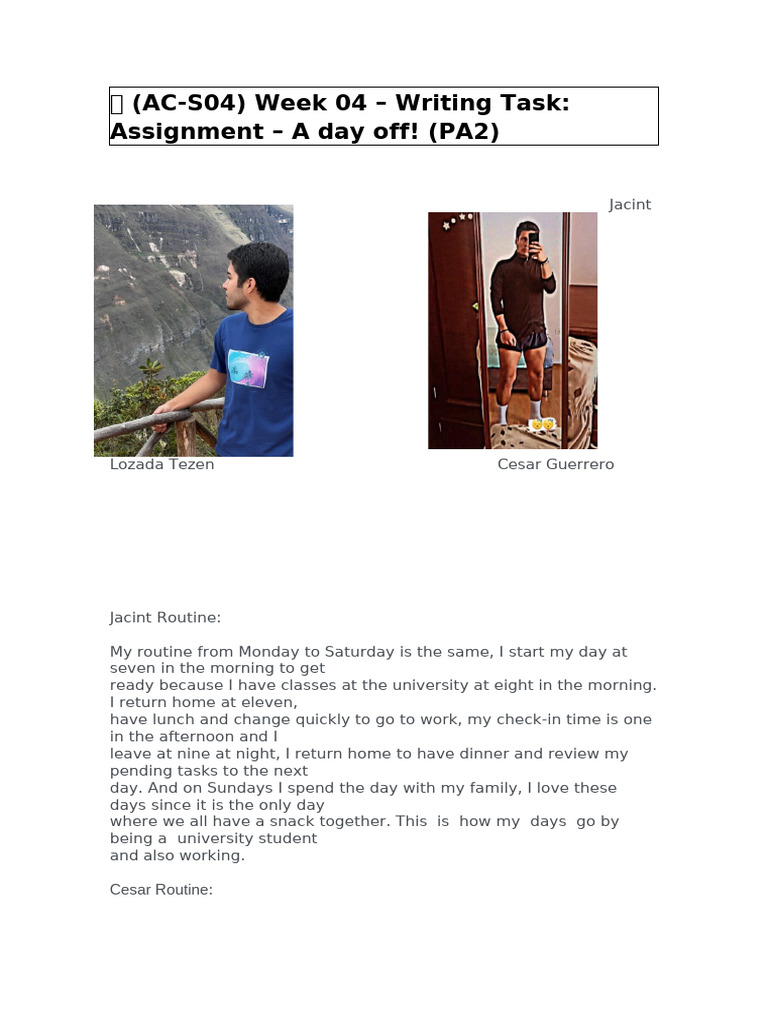 University Student Weekend Routines | PDF