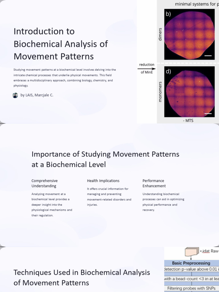 Biochemical Analysis of Movement Patterns | PDF | Biochemistry | Chemistry
