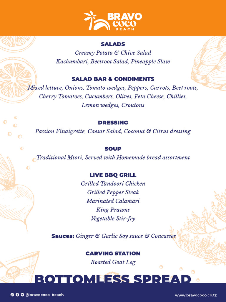 Bravo Coco Beach Bottomless Spread For Events | PDF
