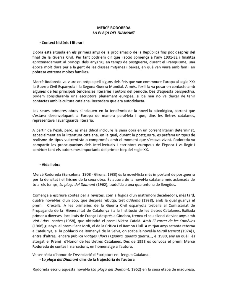 Informació Mercè Rodoreda | PDF