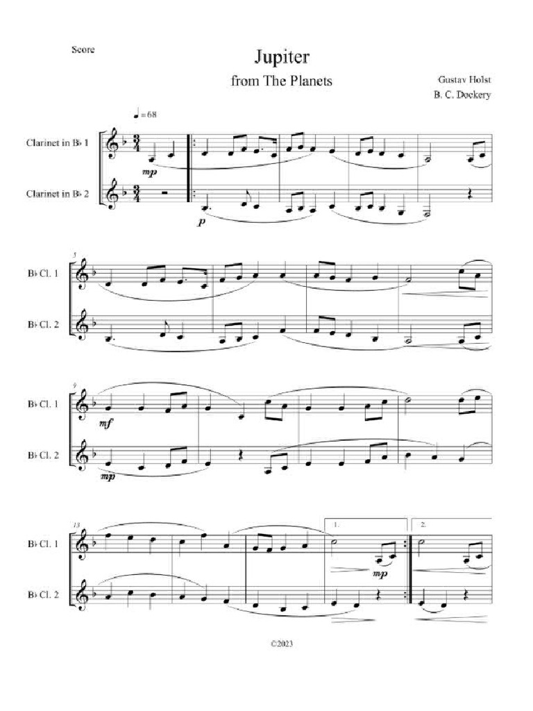 Jupiter (From The Planets) | PDF