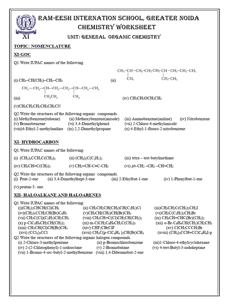 Nomenclature | PDF | Chemistry | Functional Group
