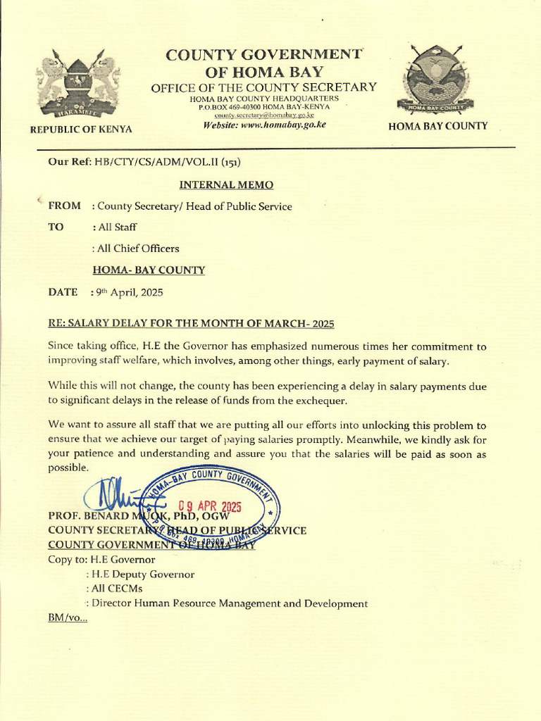 Salary Delay -March 2025 | PDF