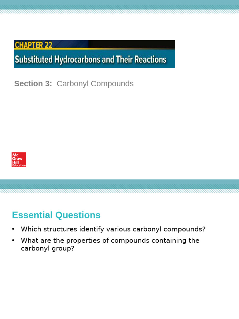 Lesson 22.3 Carbonyl Compounds | PDF | Aldehyde | Ester
