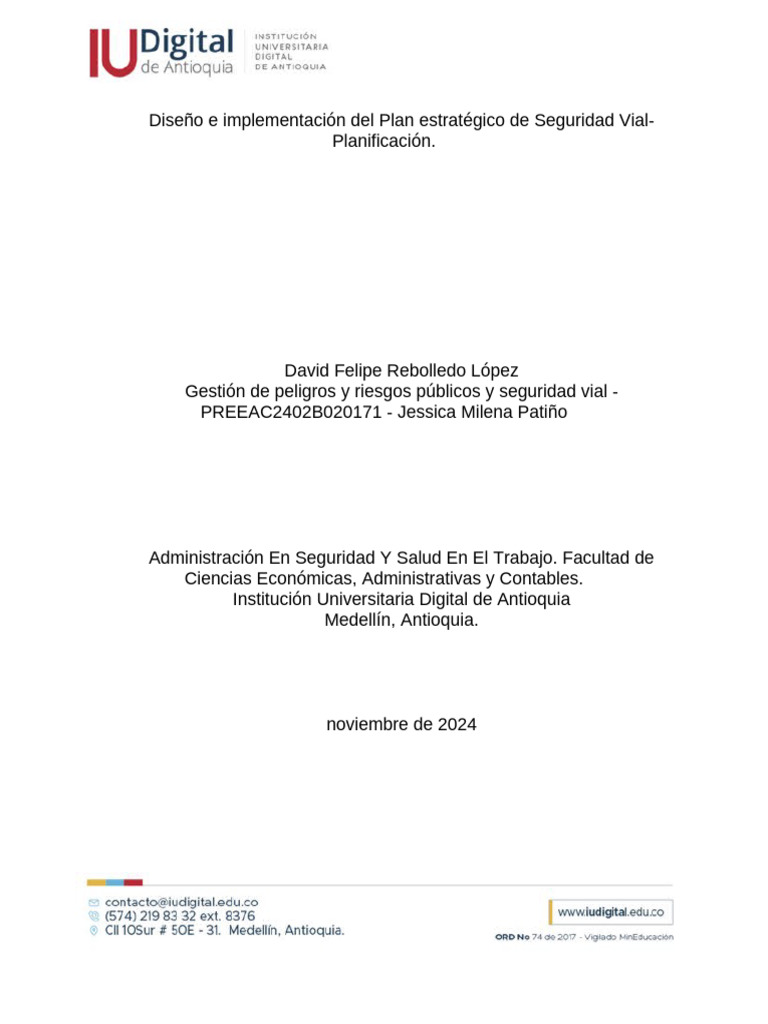 PESV | PDF | Riesgo | Seguridad vial