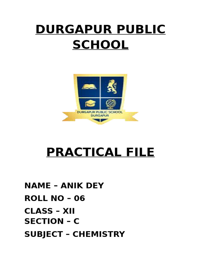 Chemistry Practical File | PDF