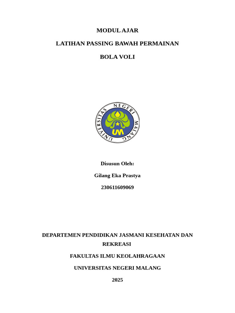 Modul Ajar Passing Bawah Gilang Eka P | PDF