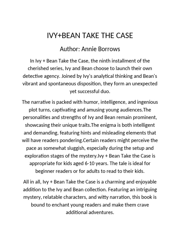Ivy + Bean Launch a Detective Agency | PDF