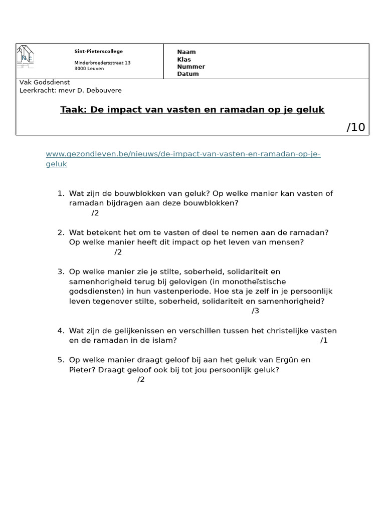 Taak de Impact Van Vasten en Ramadan Op Je Geluk | PDF