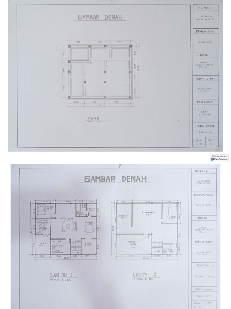 Tugas Gamtek - Gambar Denah | PDF