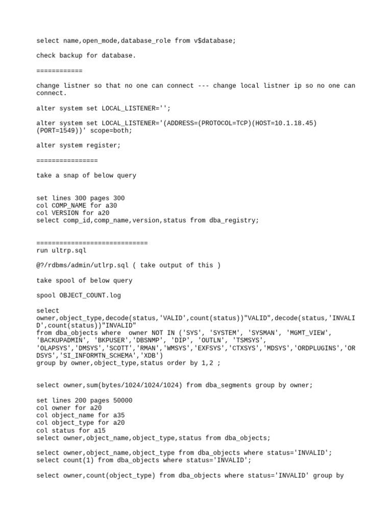 Database Upgrade 12c To 19c 1-1 | PDF | Relational Database ...