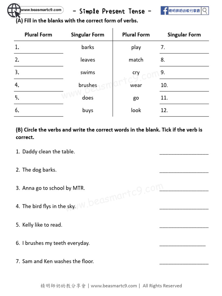 P2 - Gramma Review (2) Simple Present Tense | PDF | Language Families | Languages