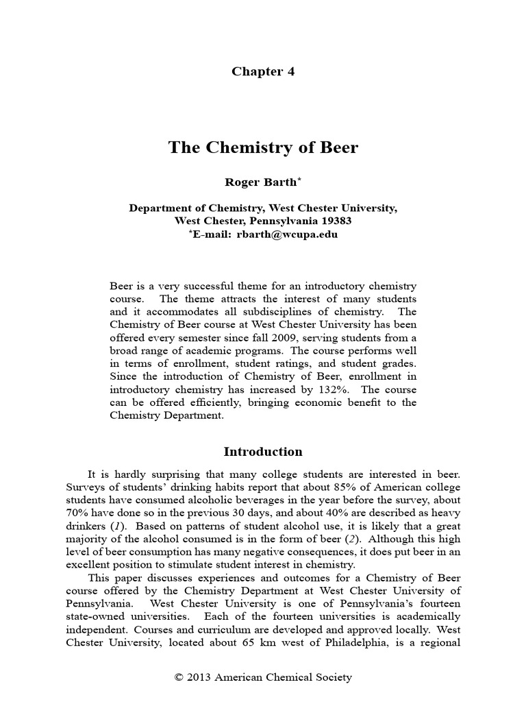 Chemistry of Beer Course Overview | PDF | Brewing | Beer