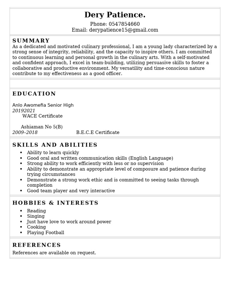 CV FOR Dery | PDF
