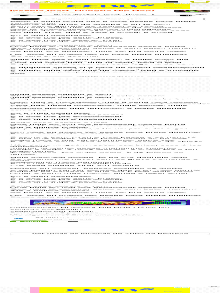 Insônia (Part. Hungria Hip Hop) - Tribo Da Periferia | PDF