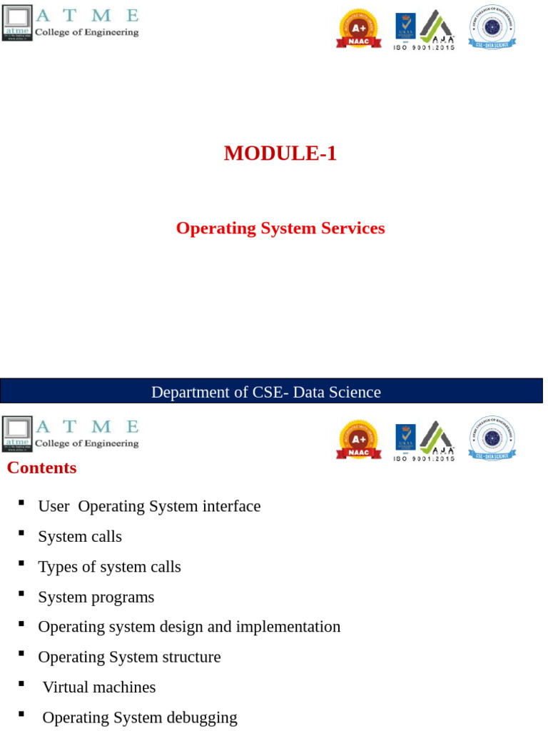 MODULE-1 - Operating System Services | PDF | Operating System | Kernel (Operating System)