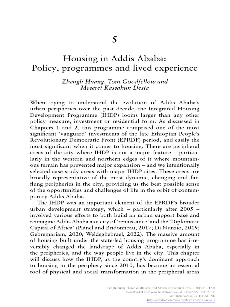 IHDP's Impact on Addis Ababa Housing | PDF | Cost Of Living | Interest
