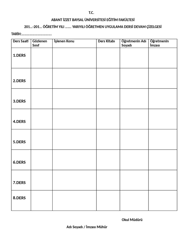 DEvam Çizelgesi | PDF