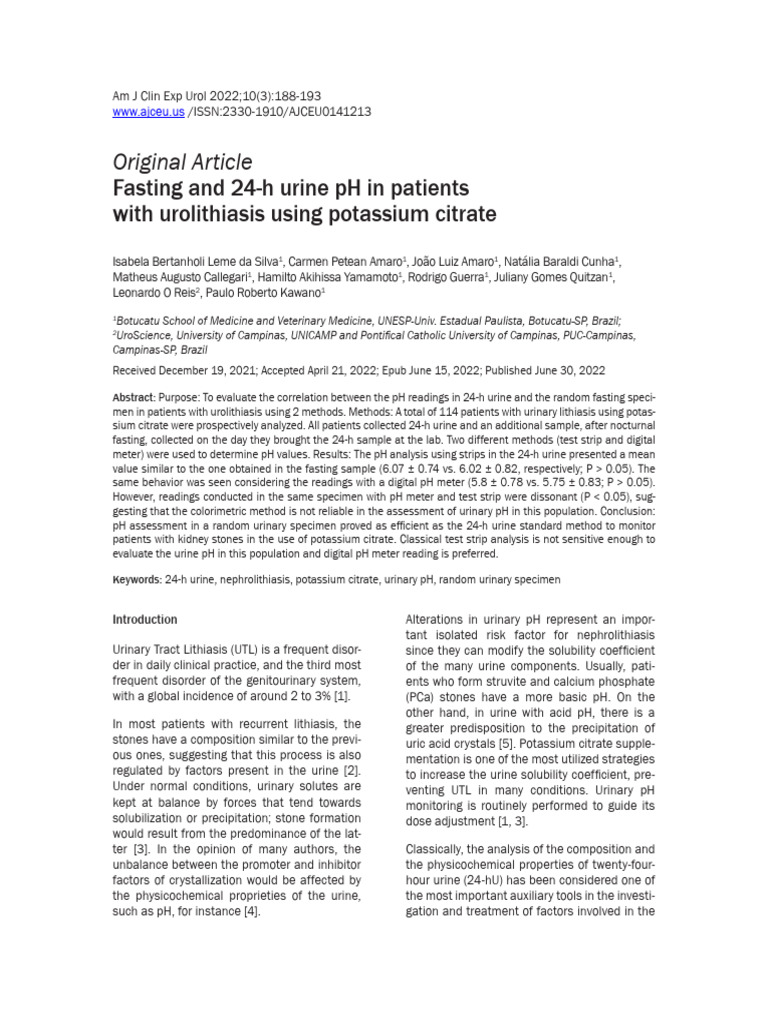 Citrato Potásico (Uralyt Urato) | PDF | Urinary System | Urology