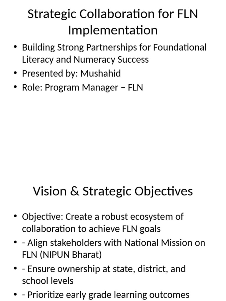 Strategic Collaboration FLN Presentation | PDF