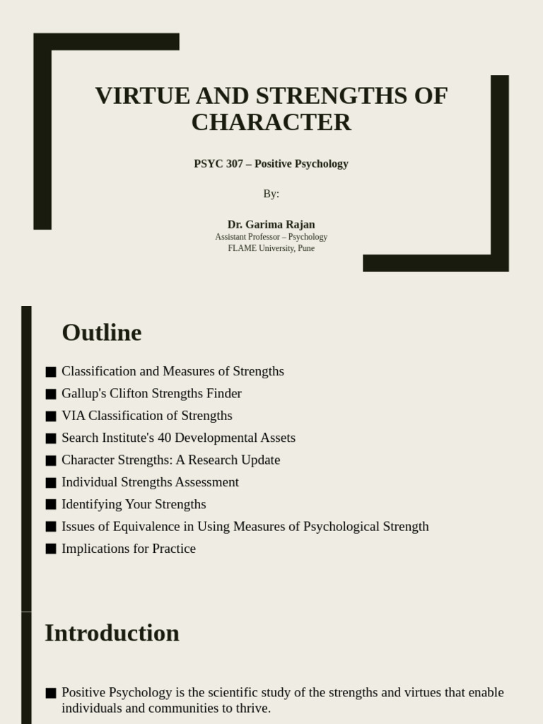 Chapter 4 - Virtue and Character Strengths | PDF | Positive Psychology | Courage
