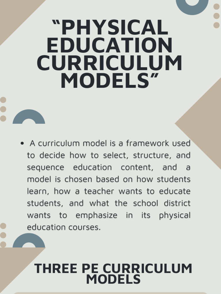 Physical Education Curriculum Models | PDF | Physical Education ...