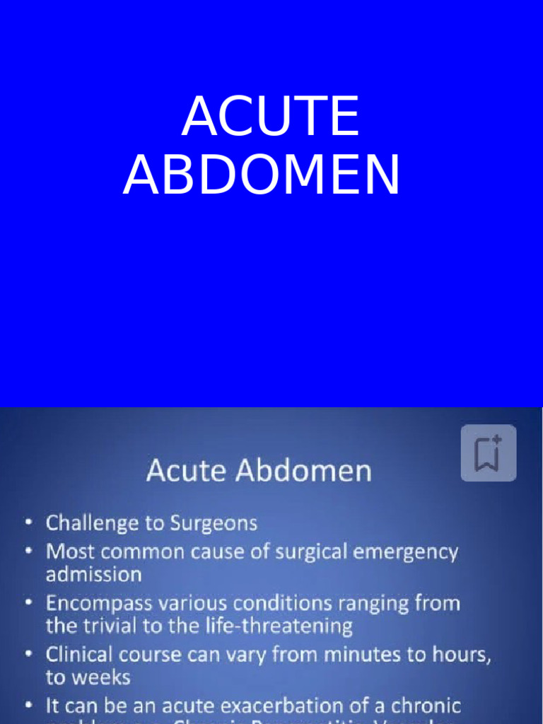 ACUTE ABDOMEN | PDF