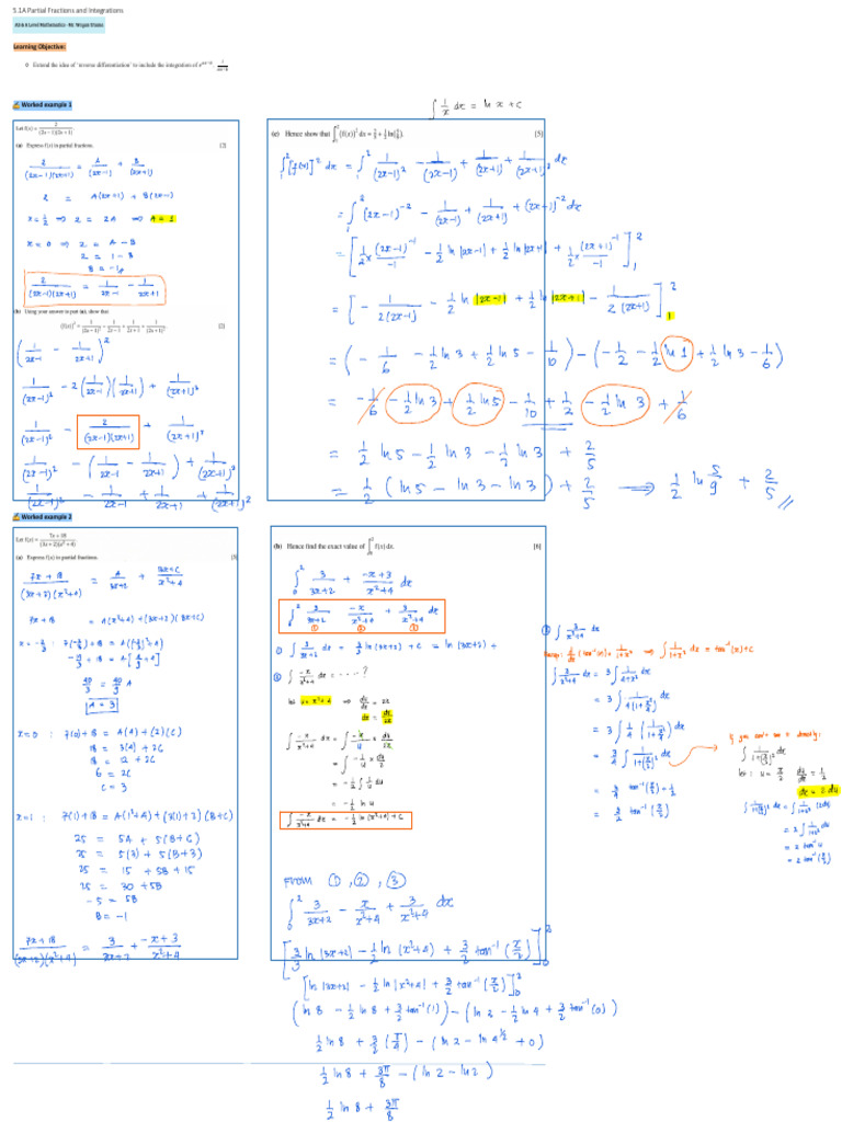 Partial Fractions Integration Guide | PDF