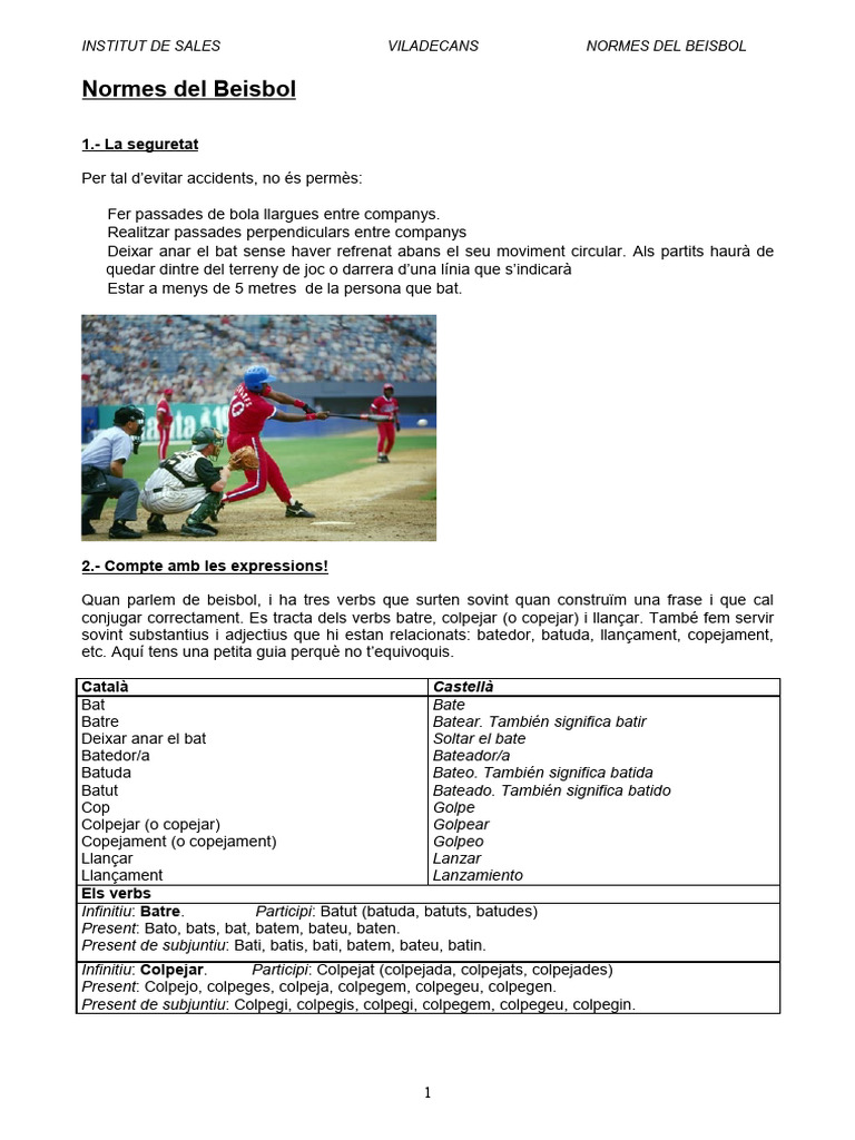 Reglament Beisbol | PDF