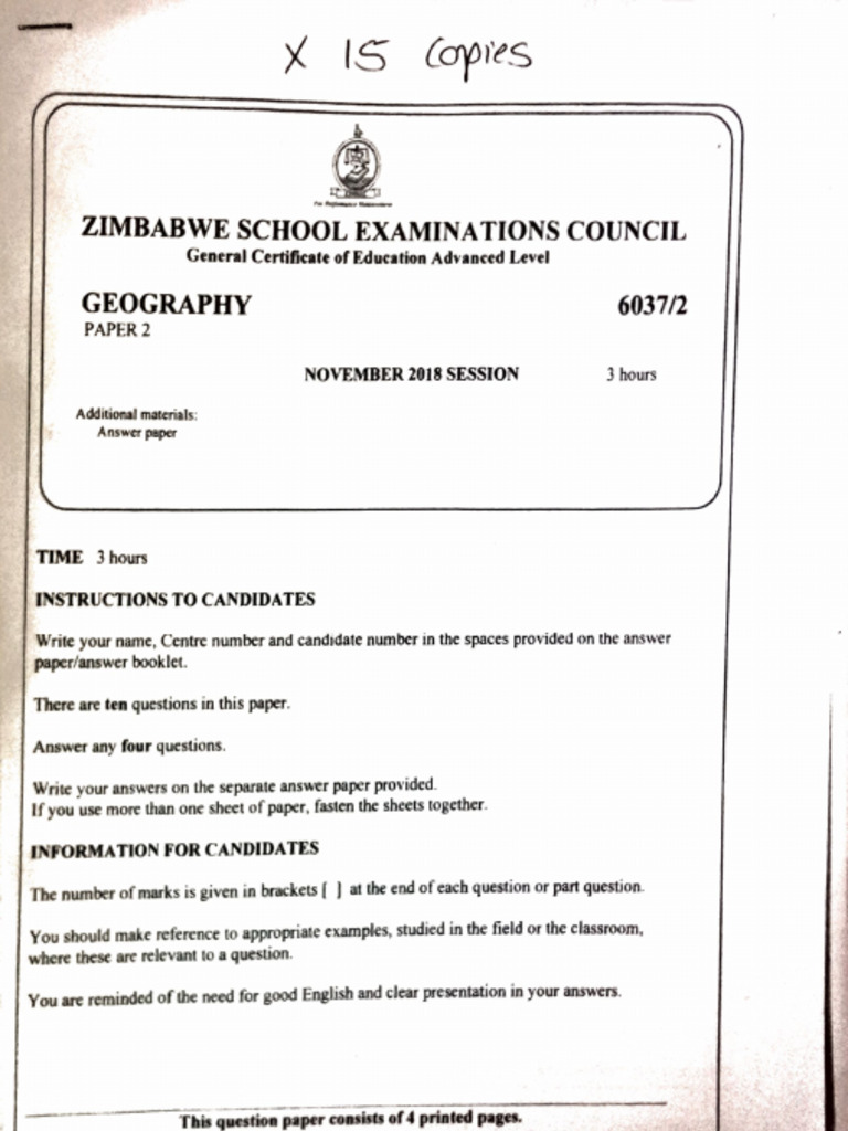 Geo Nov P2 2018 | PDF