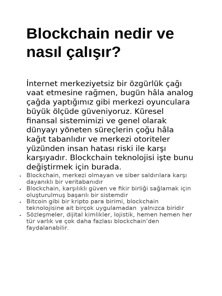 16. Blockchain Nedir. | PDF