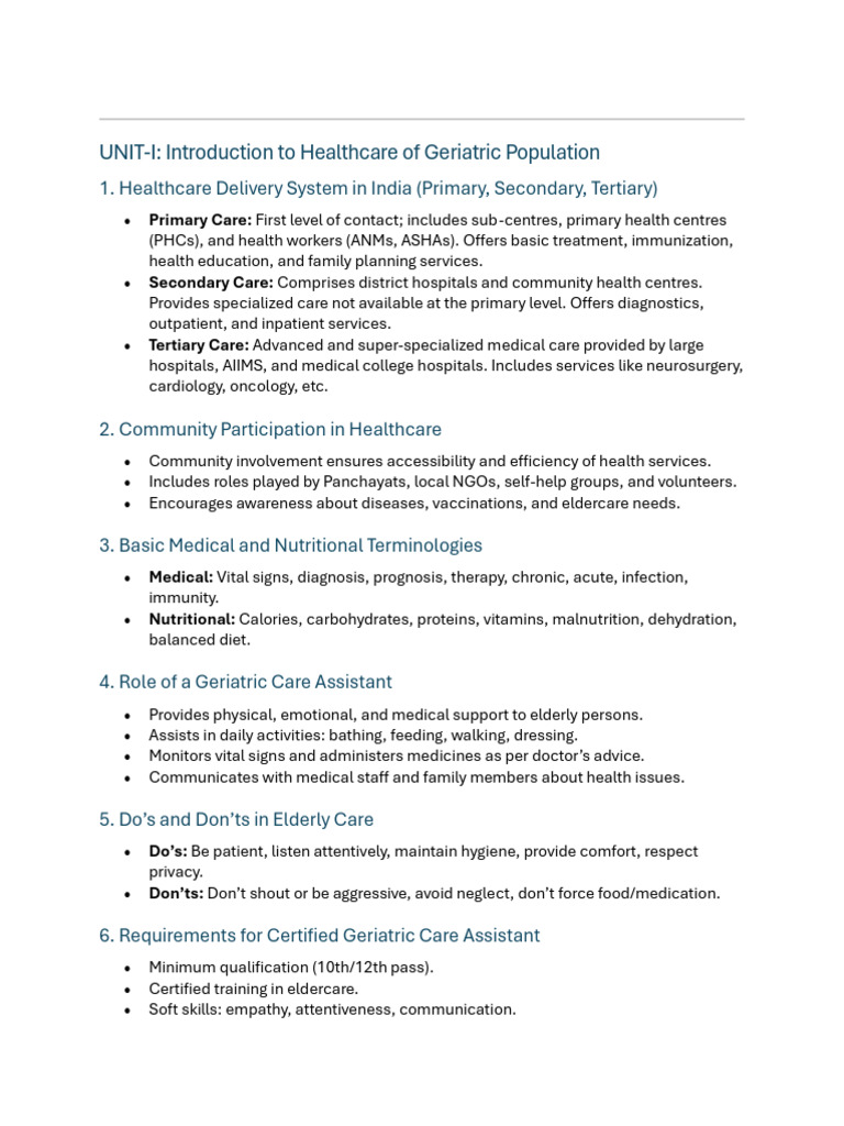 Geriatric Wellness and Care | PDF | Health Care | Geriatrics