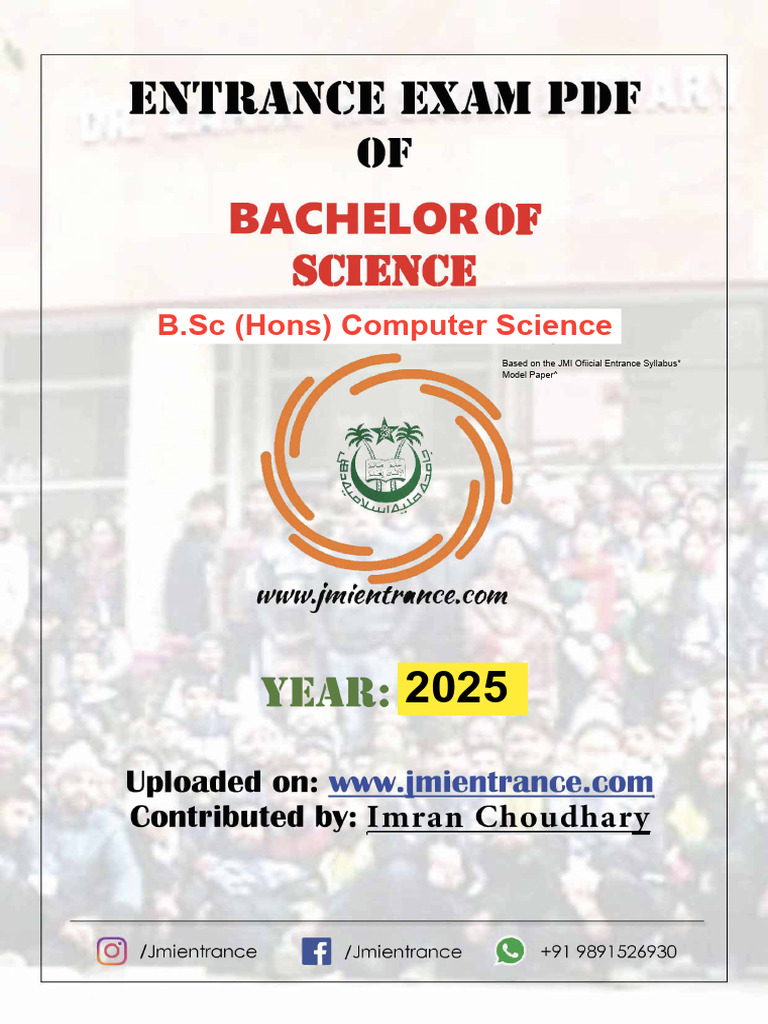 JMI B.Sc Computer Science Entrance Guide | PDF | Line (Geometry) | Circle