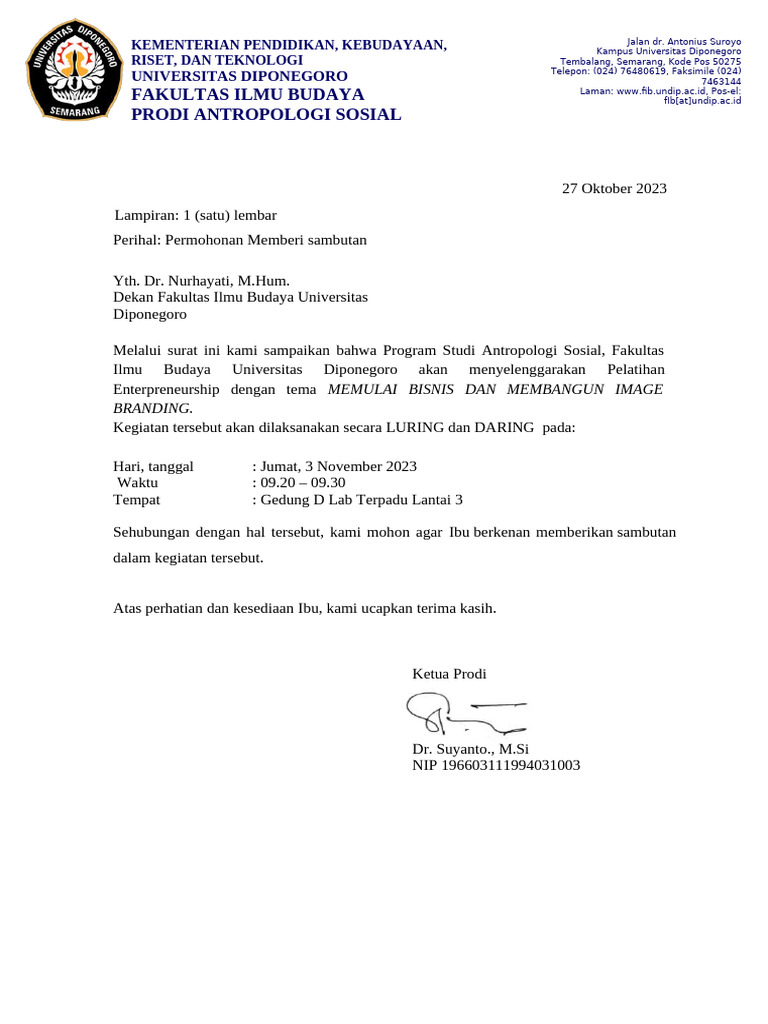 surat kop kosong 2022_Prodi | PDF