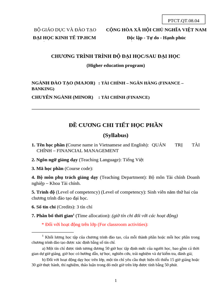 DeCuong-QTTC-HK1-2025 | PDF