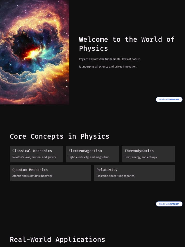 Exploring Core Physics Concepts | PDF