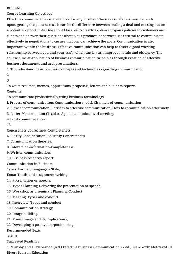 Effective Business Communication | PDF