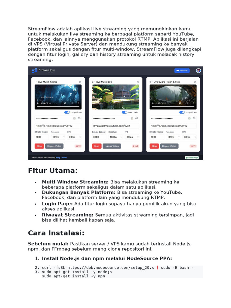 Cara Install StreamFlow | PDF