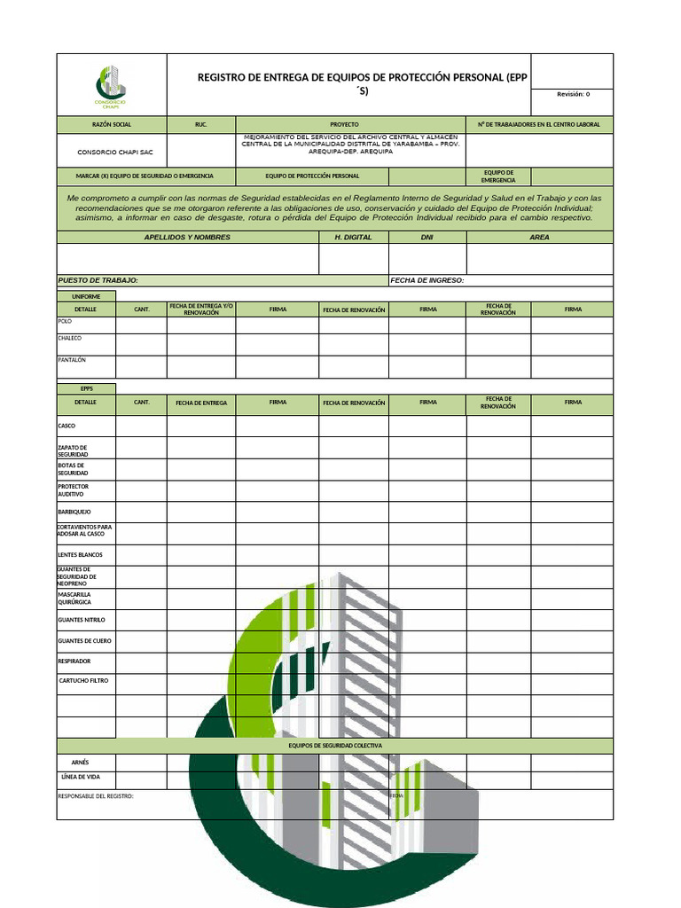 Registro de Entrega de Epp | PDF