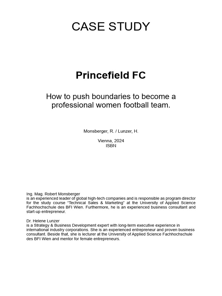 Case Study Women Soccer Team Preprint | PDF | Marketing | Brand